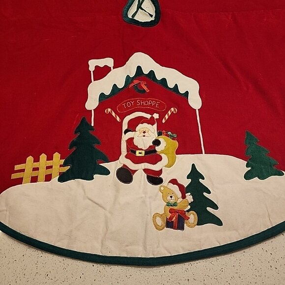Prima Creations | Holiday | Christmas Tree Skirt Red Santa Claus Teddy ...